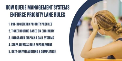 The Role of Queue Systems in Enforcing Priority Lane Rules